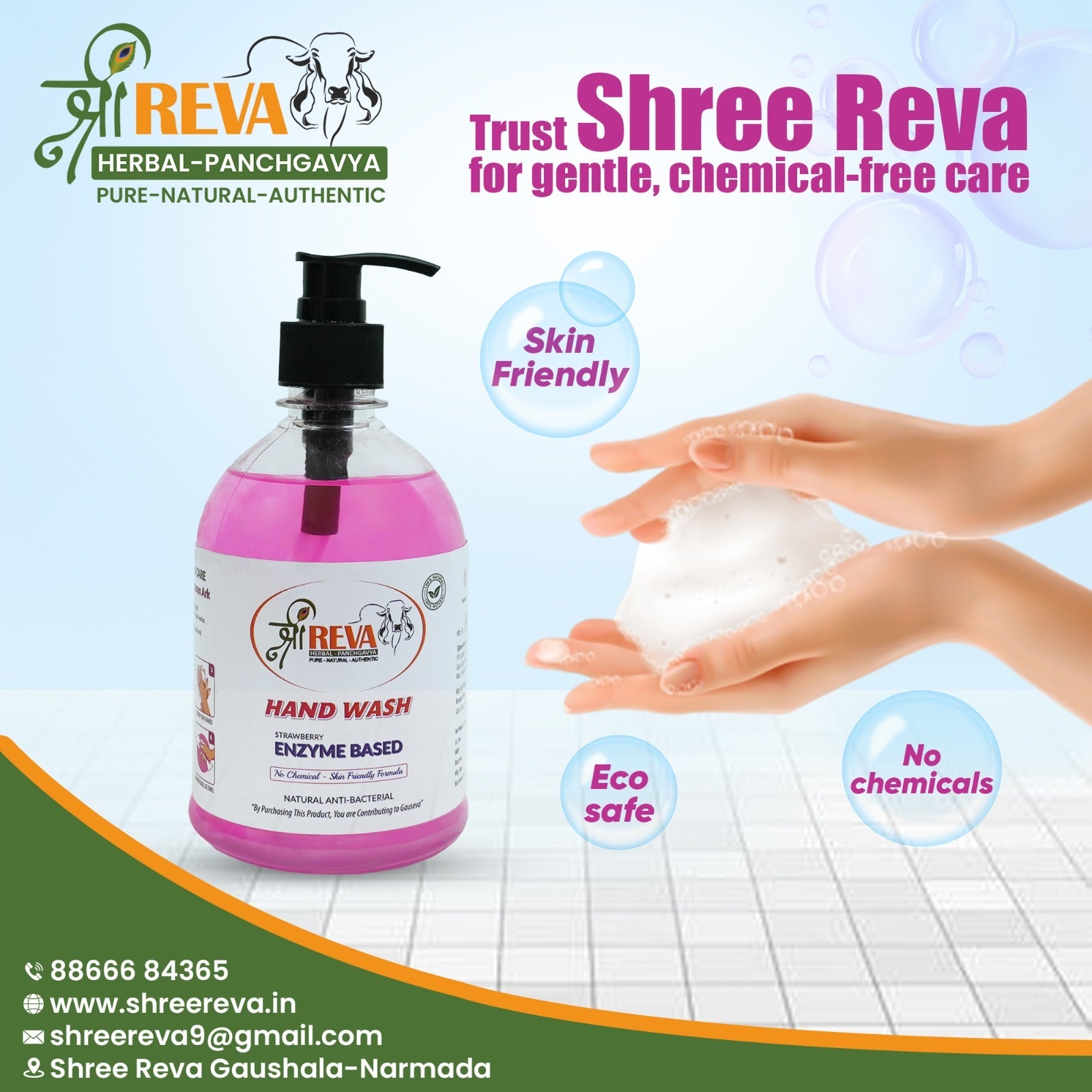Strawberry Enzyme Based Herbal Hand Wash – Kemfree Marketplace